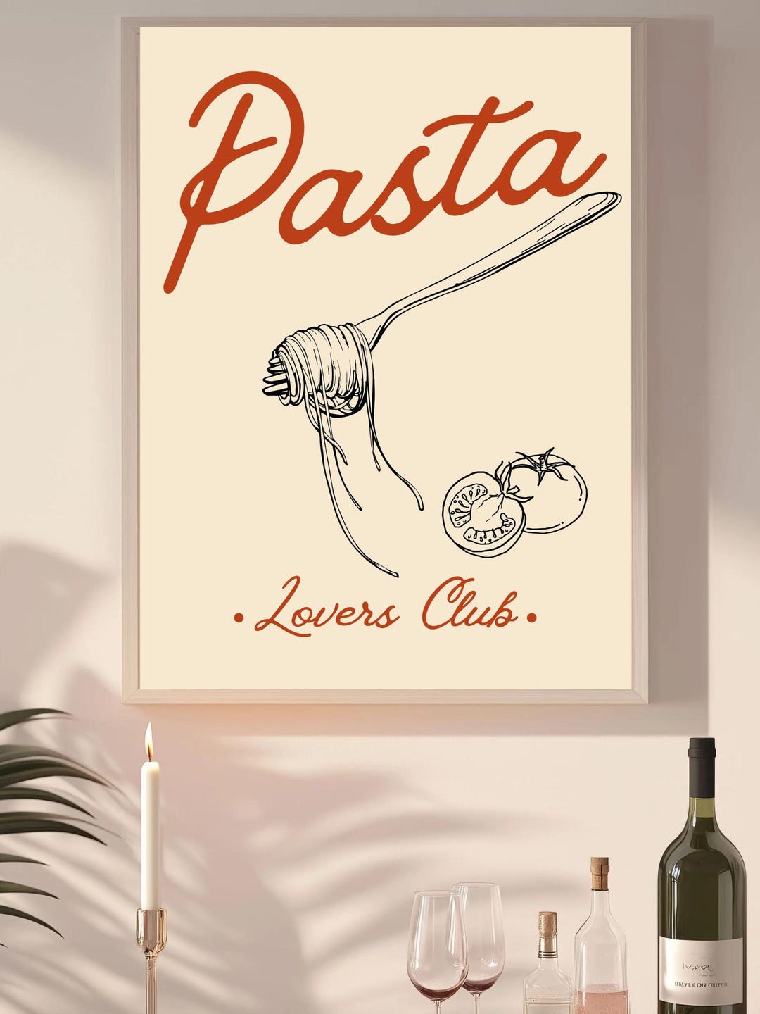Retro Pasta Print: Minimalist Italian Kitchen Decor (digital Download ...
