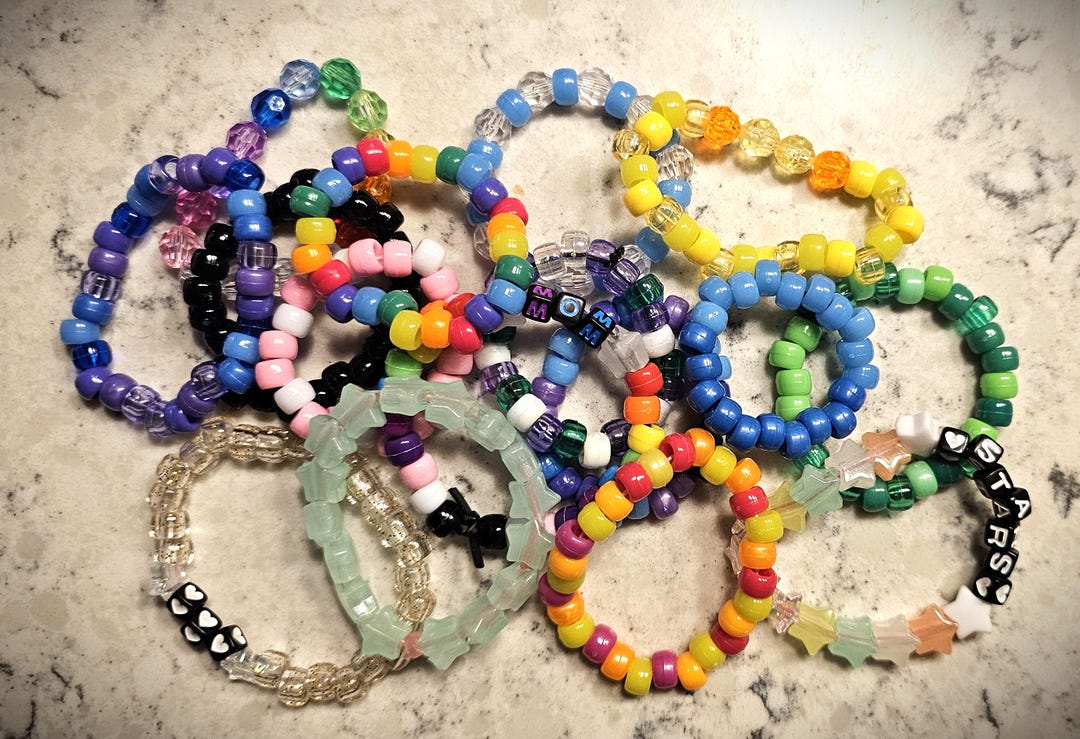 Custom Single Row Kandi Bracelet / Rave Ready Bracelet / Kandi Bracelet ...