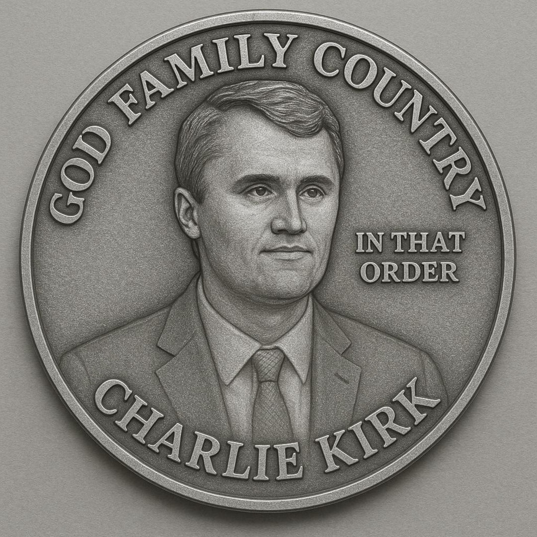 Pièce commémorative Charlie Kirk - Le pays de la famille divine dans cet ordre - Pièce de ...