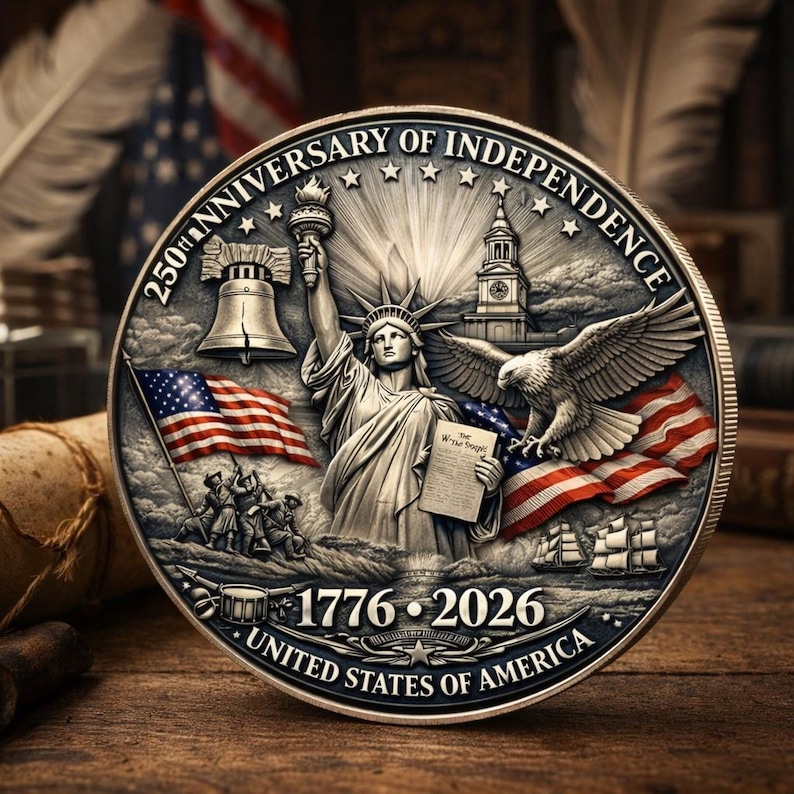250th Anniversary USA Independence Coin 1776–2026, Declaration of ...