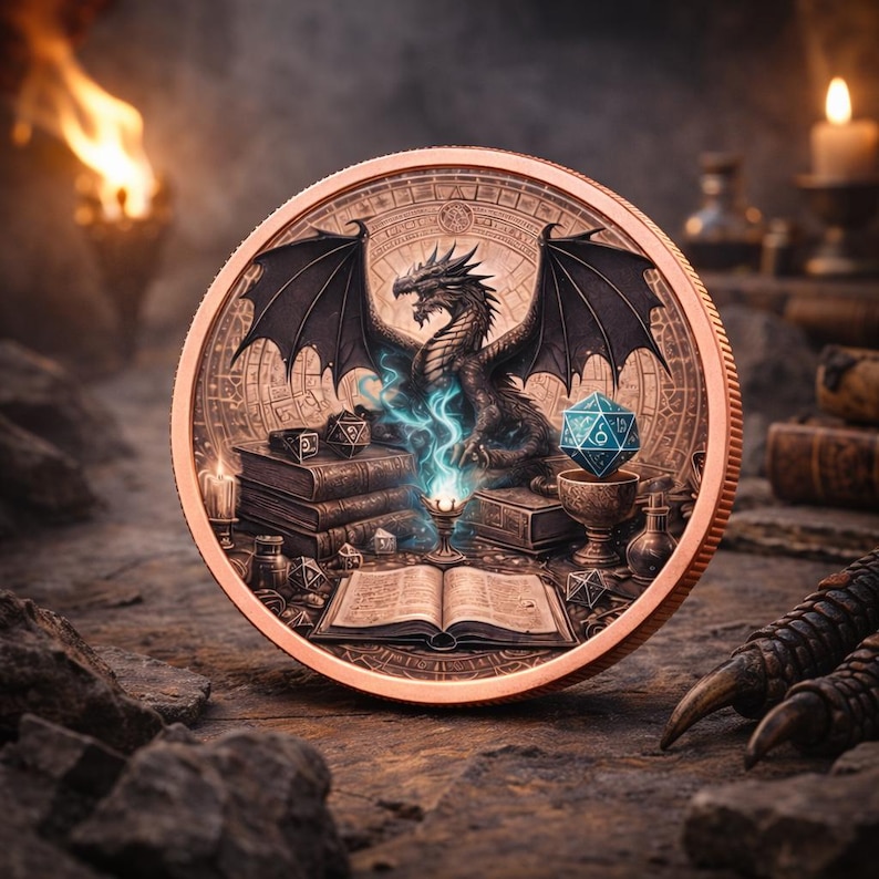 Fantasy Dragon Coin, Tabletop RPG Gamer Gift (1.6 Inch) - Etsy