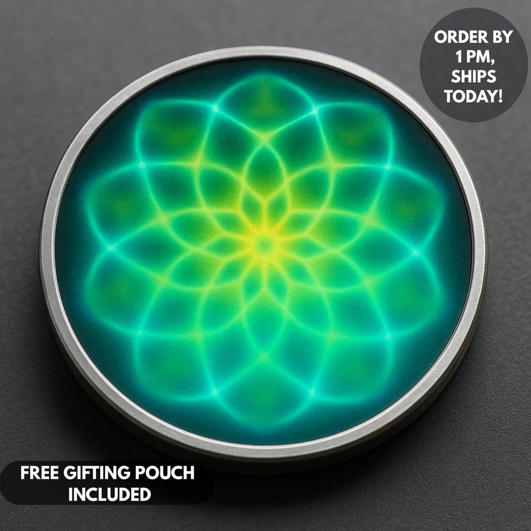 Chakra Alignment Coin: Cymatic Mandala Pocket Token for Meditation ...