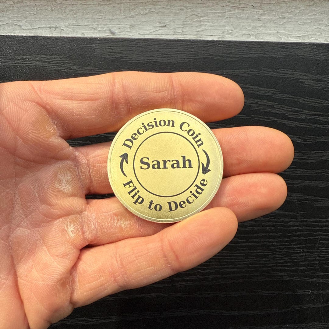 Custom Decision Coin Flip to Decide Couple Gift Choosing Coin ...