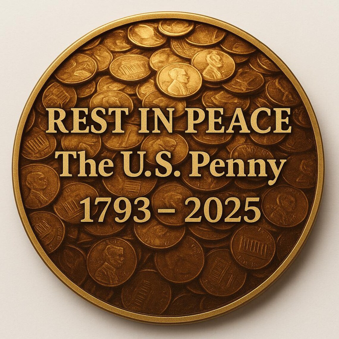 RIP U.S. Penny Coin • 1793–2025 Last Penny Tribute • Funny Collectible ...