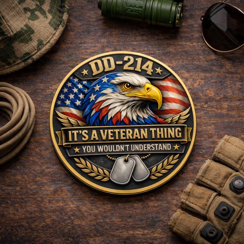 Veteran Challenge Coin – Double Sided Military Collectible – Service ...