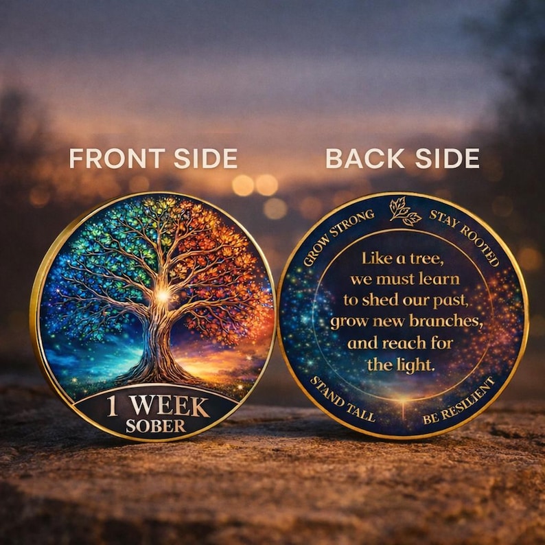 Personalized Sobriety Coin Custom Recovery Token Tree of Life AA NA ...
