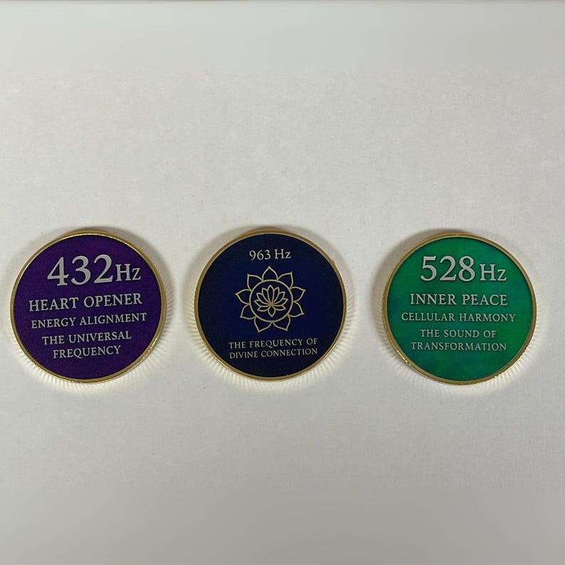Chakra Alignment Coin: Cymatic Mandala Pocket Token for Meditation - Etsy