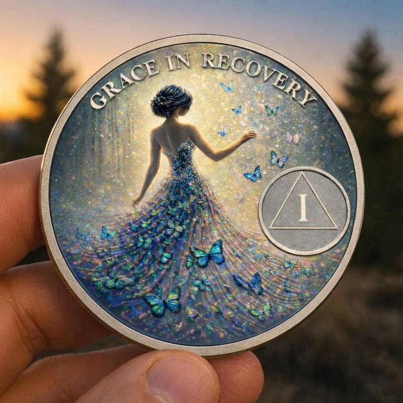 Personalized Sobriety Coin Recovery Token Grace in Recovery AA NA One ...