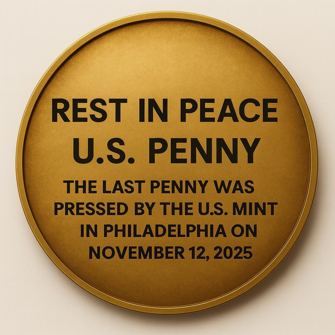 RIP U.S. Penny Coin • 1793–2025 Last Penny Tribute • Funny Collectible ...