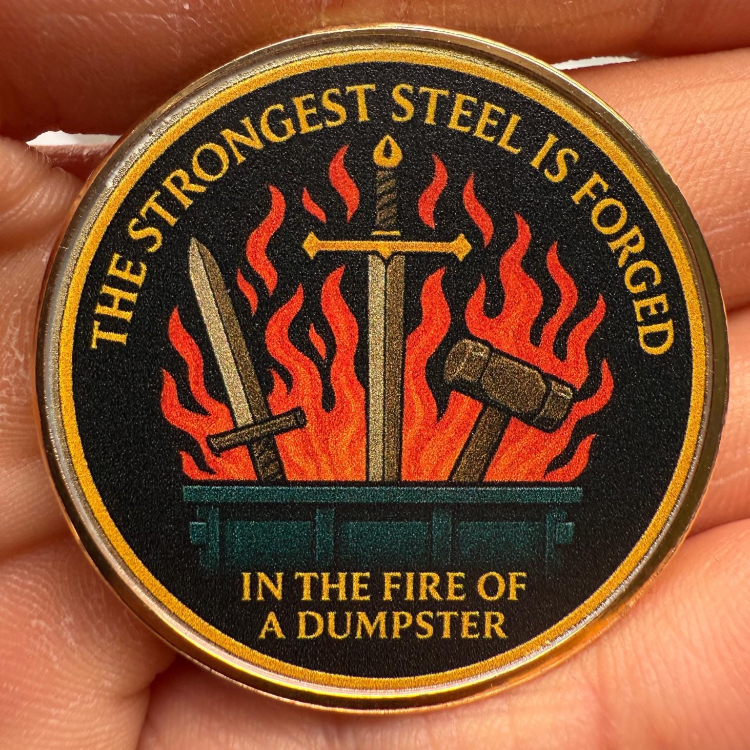 Dumpster Fire Challenge Coin Motivational Pocket Token Novelty Token ...