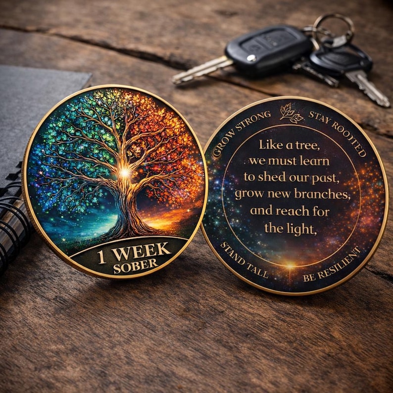 Personalized Sobriety Coin Custom Recovery Token Tree of Life AA NA ...