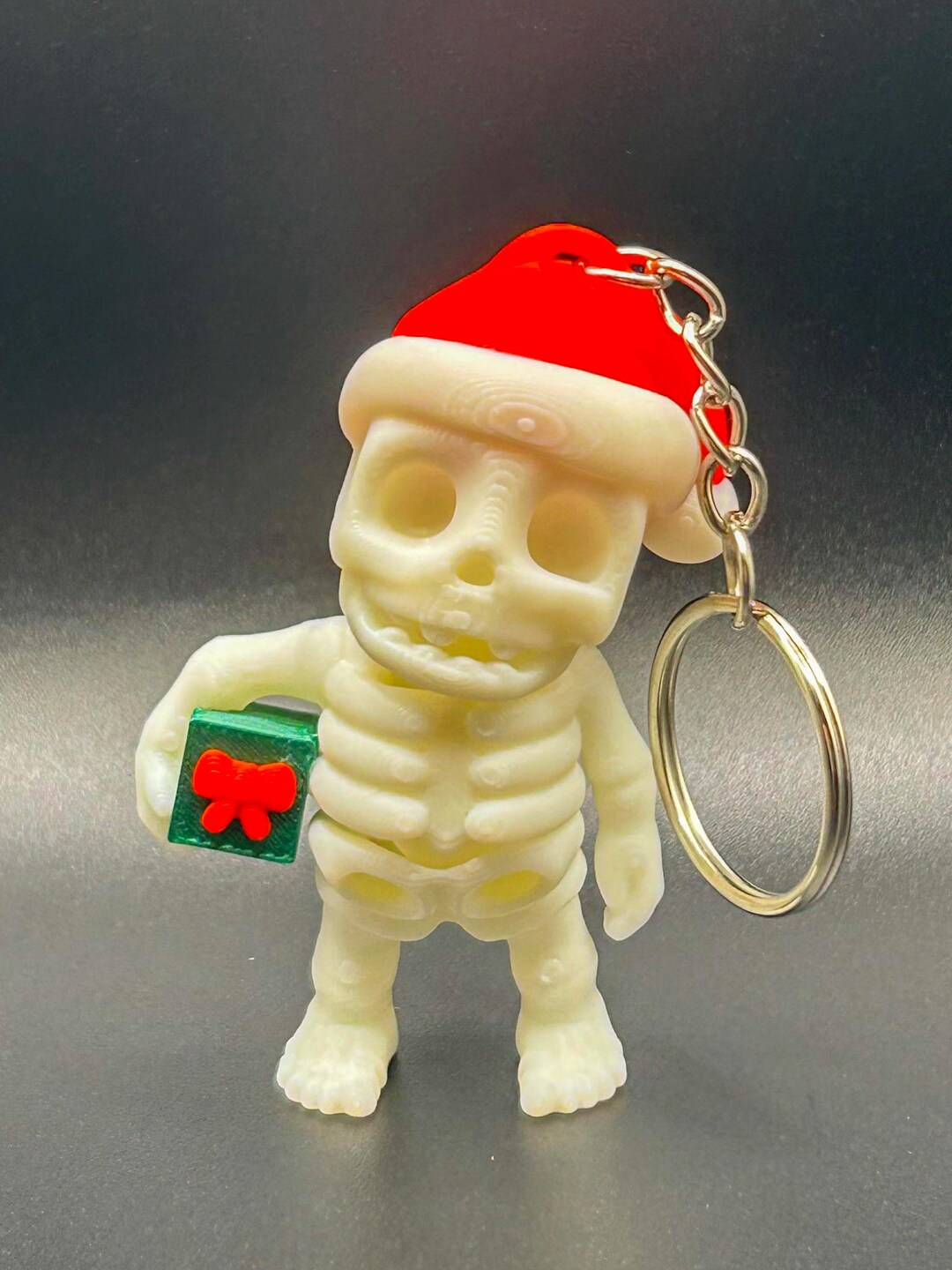 Small Flexible Christmas Skeleton Keychain - Etsy