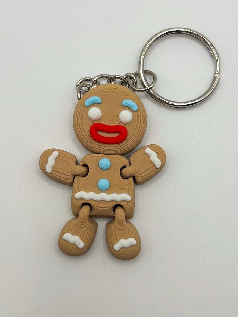 Miniature Flexible Gingerbread Man Keychain - Etsy