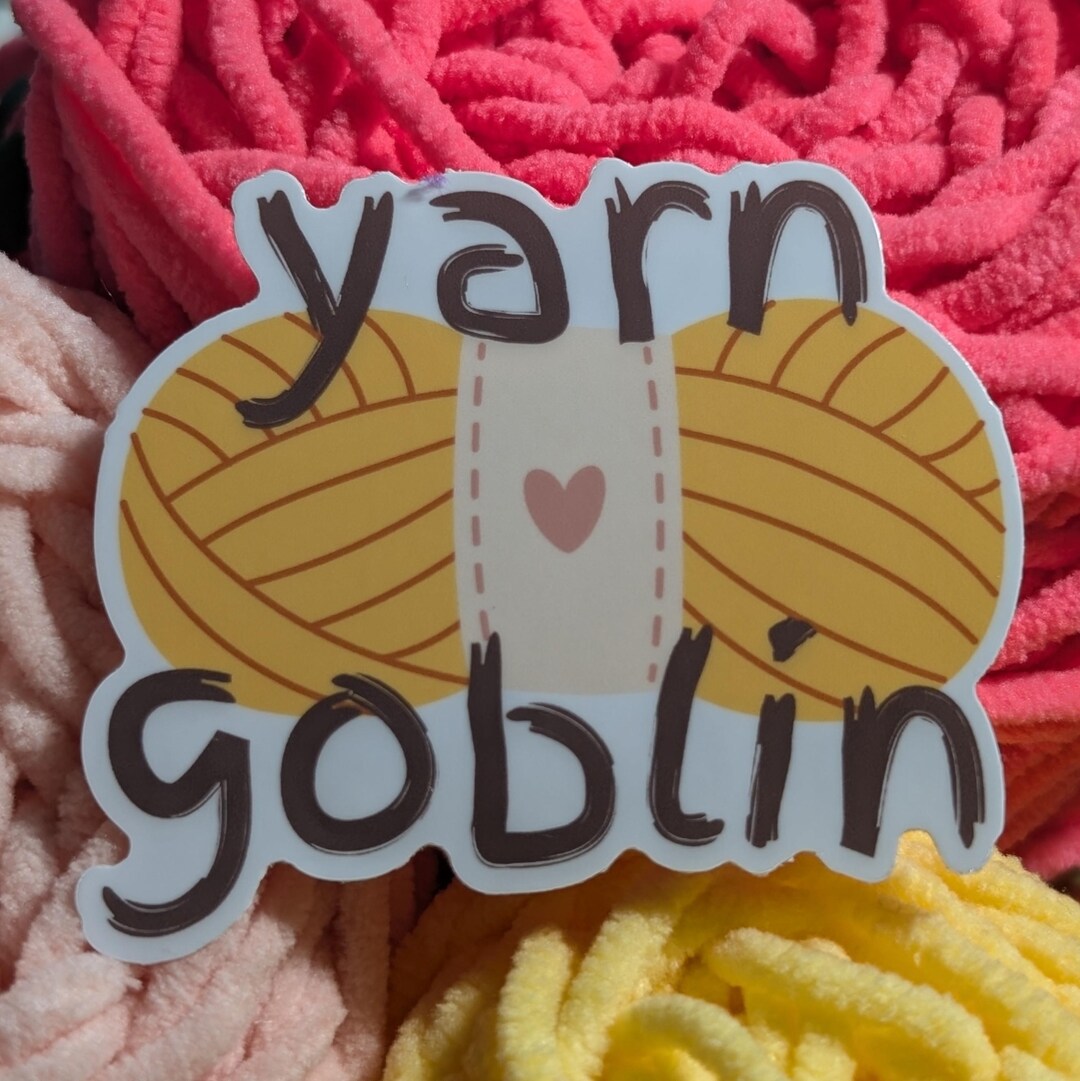 Yarn Goblin Vinyl Sticker, Water Bottle Sticker, Laptop Sticker, Funny ...