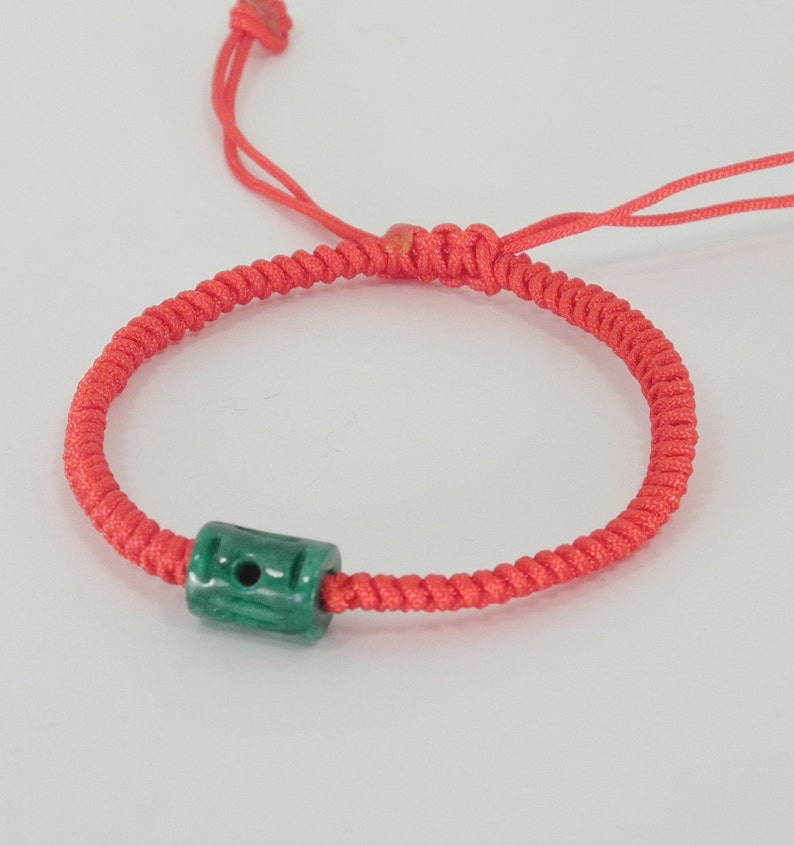 Good Luck Jade Lulutong Red String Bracelet - Etsy
