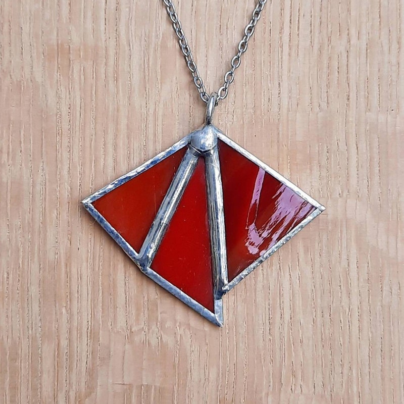 Stained Glass Pendant Necklace - Etsy