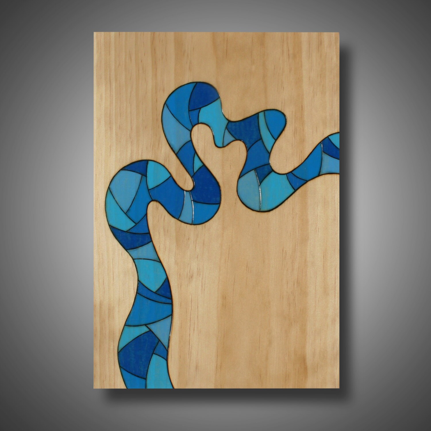 Original Abstract Modern Art Wood Burned Pine Colored With - Etsy