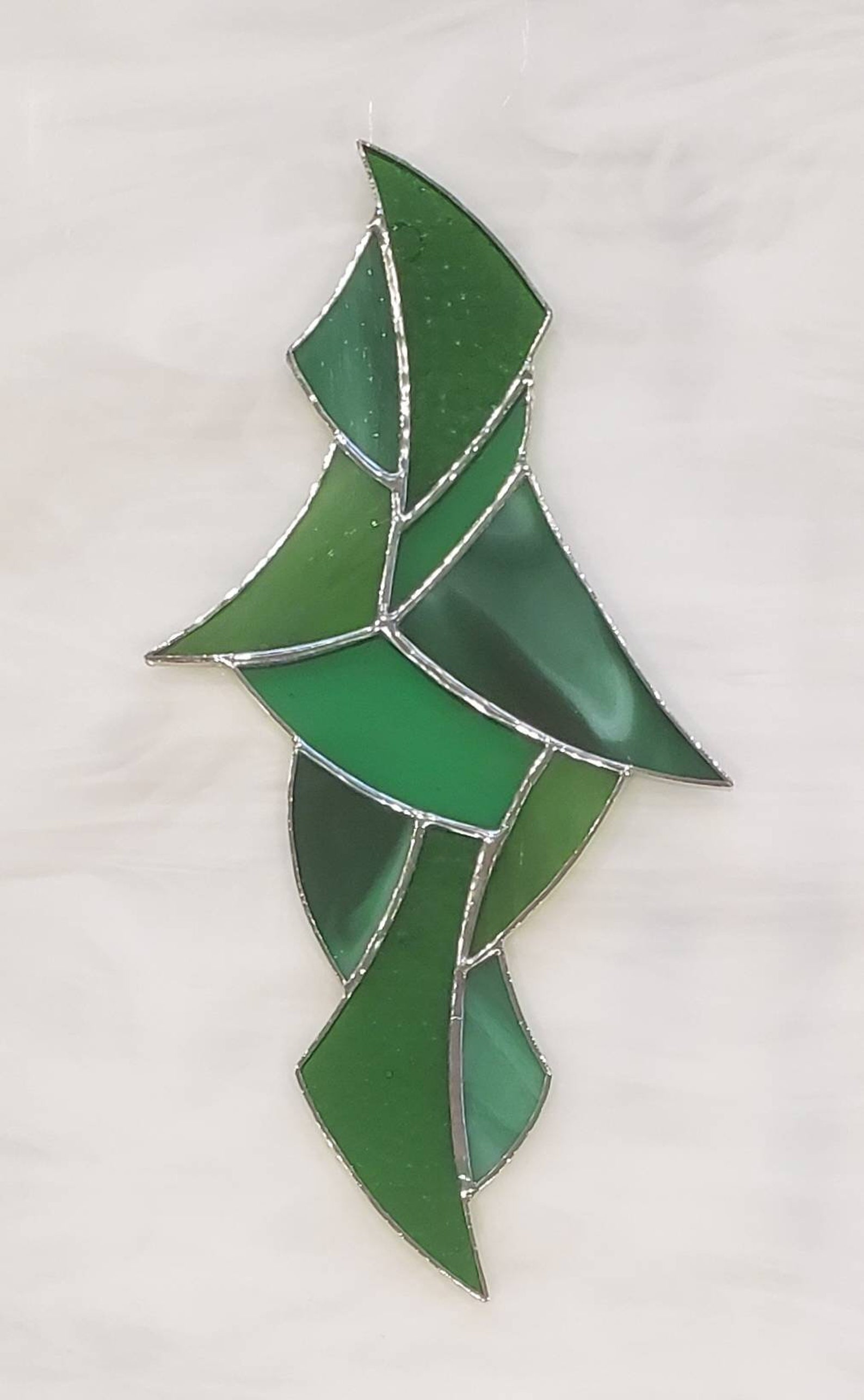 Green Stained Glass Suncatcher, Sun Catcher, Window Art, Abstract Art ...