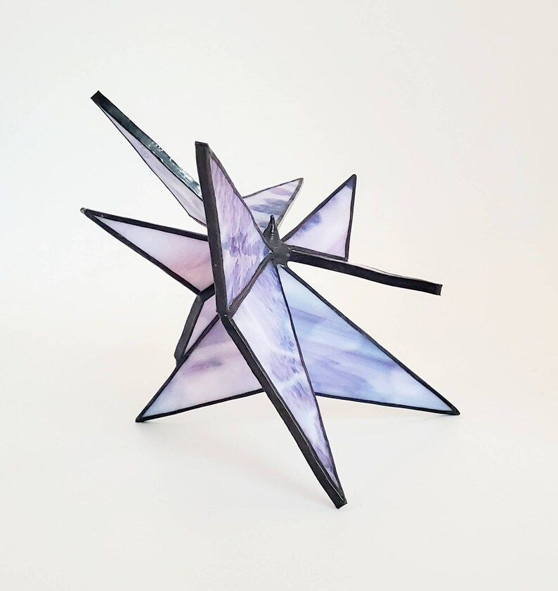 Purple and White Mottled Uroboros Stained Glass Sculpture by Indiana ...
