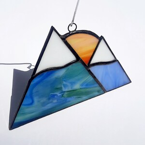 Stained Glass Mountains and Sunset. - Etsy