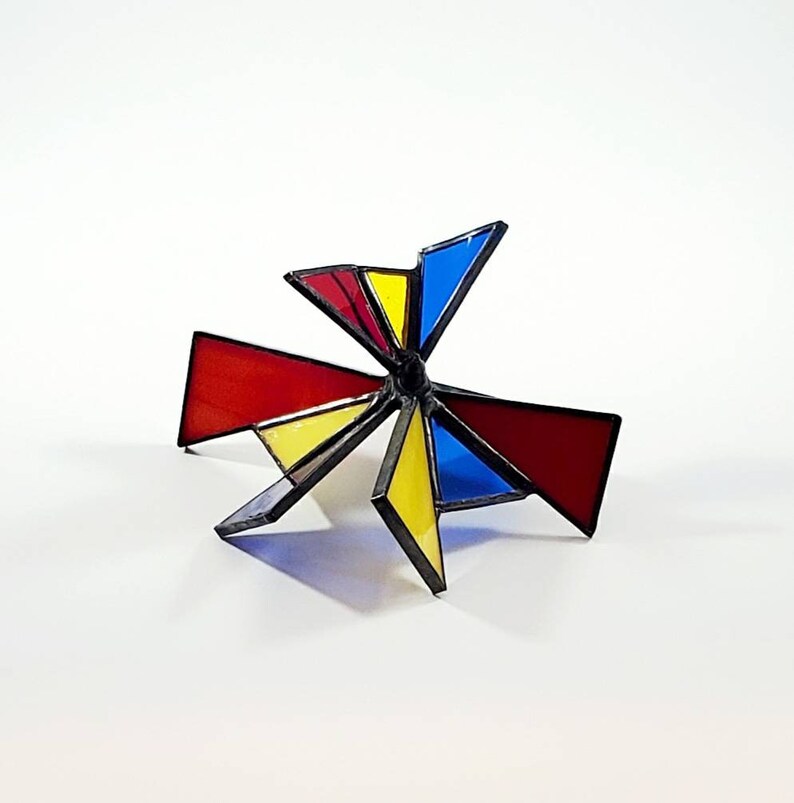 Primary Colors, Stained Glass Sculpture by Indiana Artisan Demaris ...