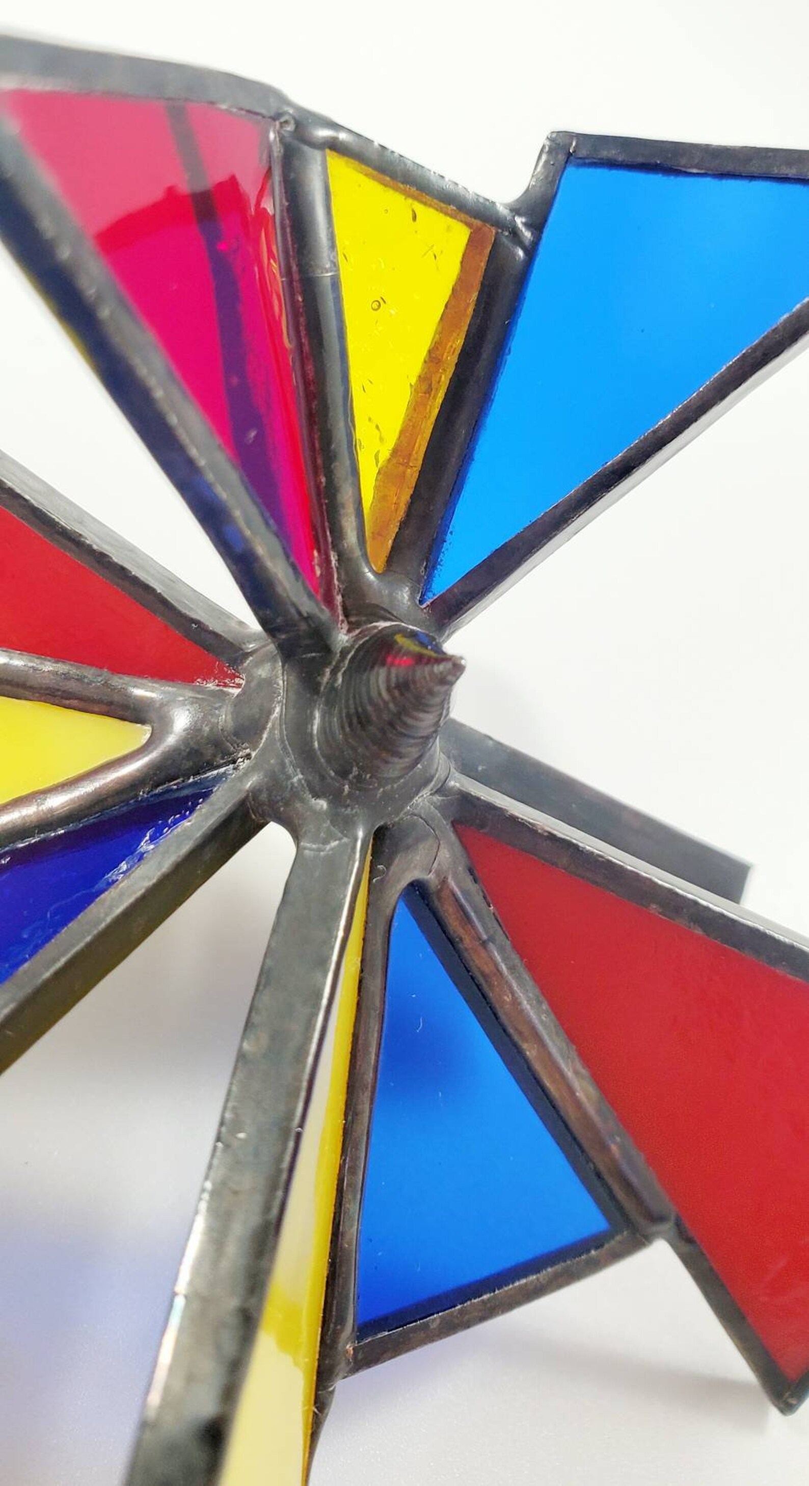 Primary Colors, Stained Glass Sculpture by Indiana Artisan Demaris ...