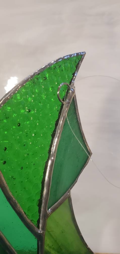 Green Stained Glass Suncatcher, Sun Catcher, Window Art, Abstract Art ...