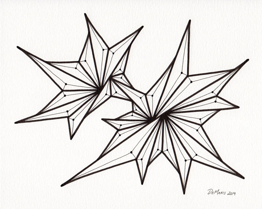 Original Freehand Marker Drawing burning Man 8 X 10 Abstract ...