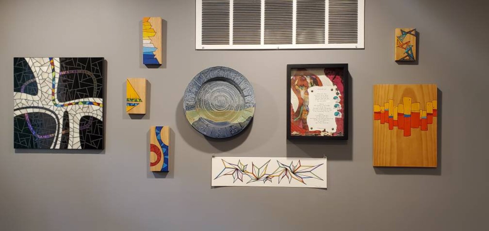 Abstract Modern Art on Pine Pyrography Prismacolor Pencil | Etsy