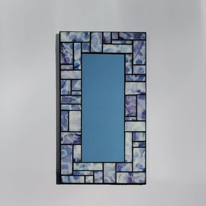 8 X 14 Lavender Blue Violet Stained Glass Mosaic Mirror, Accent Mirror ...