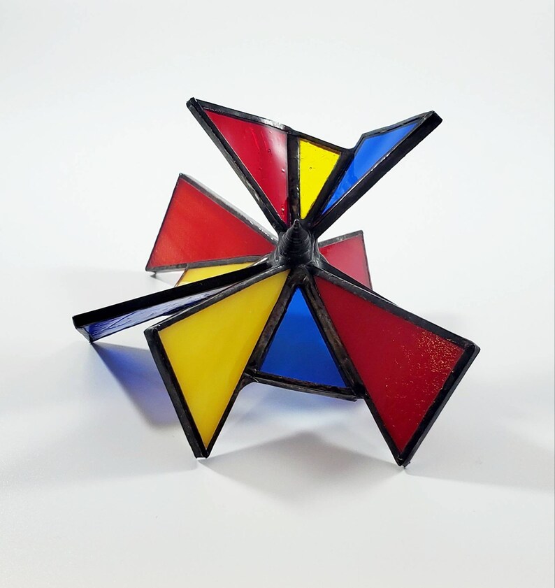 Primary Colors, Stained Glass Sculpture by Indiana Artisan Demaris ...