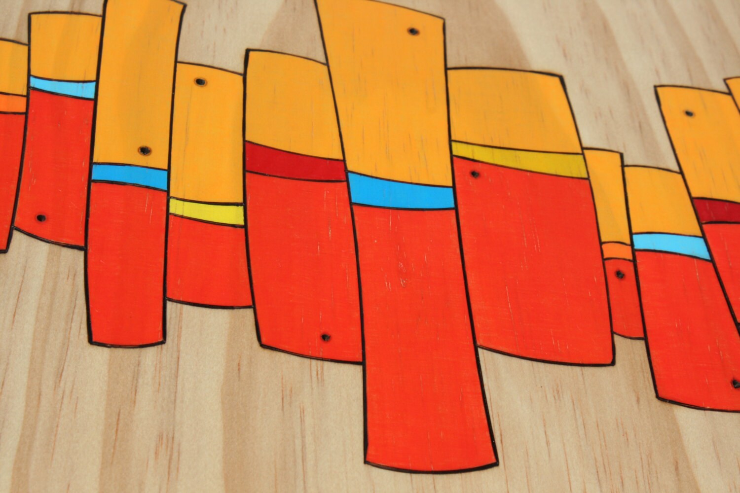 Abstract Modern Art on Pine Pyrography Prismacolor Pencil - Etsy