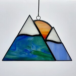 Stained Glass Mountains and Sunset. - Etsy