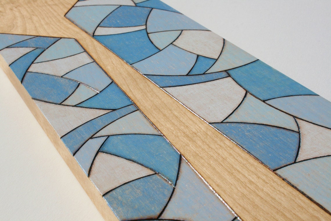 Original Art Abstract Modern Art Pyrography Prismacolor | Etsy