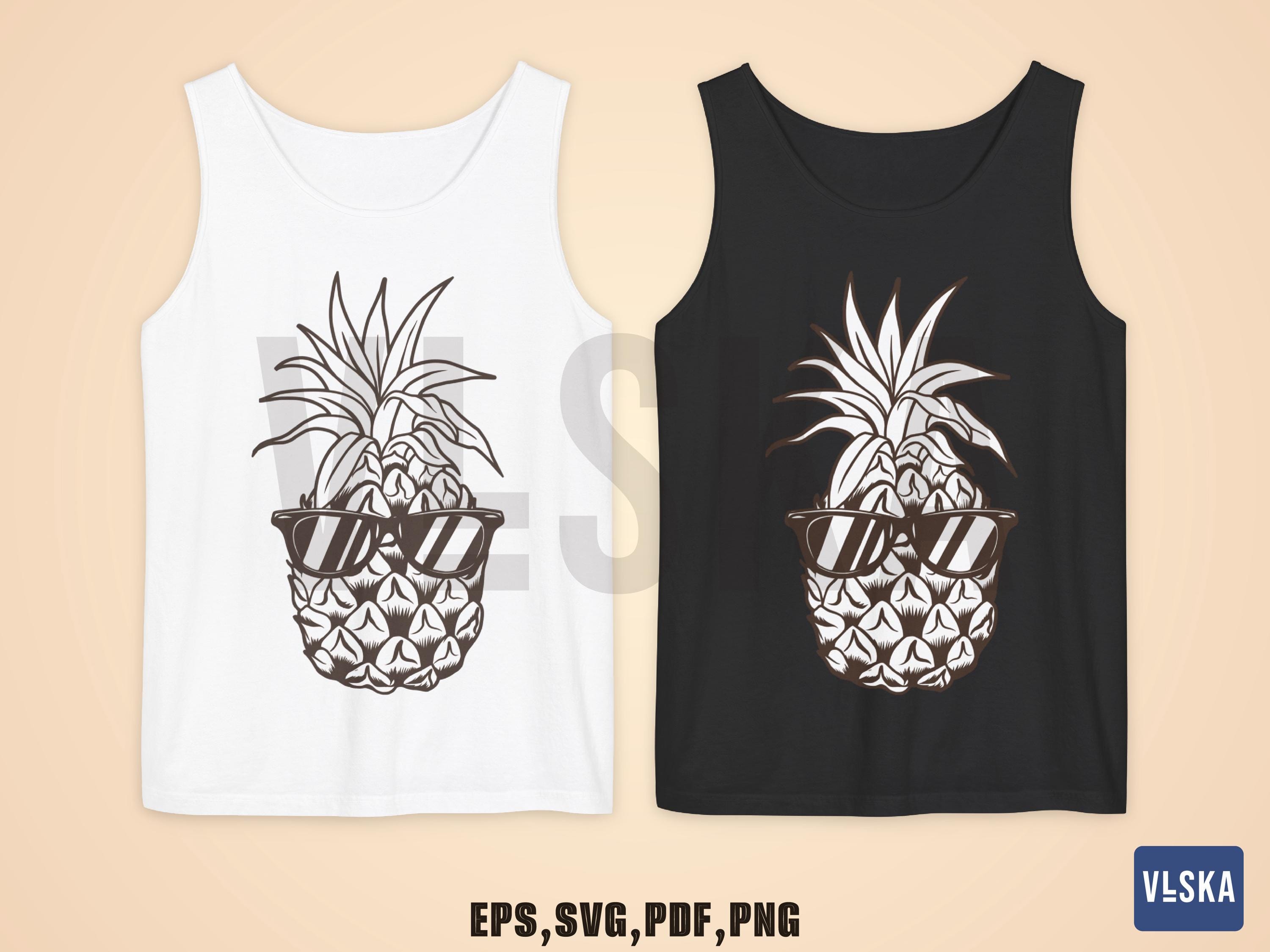 Pineapple Wearing Sunglasses Vector SVG Illustration | Eps, Pdf, Svg ...