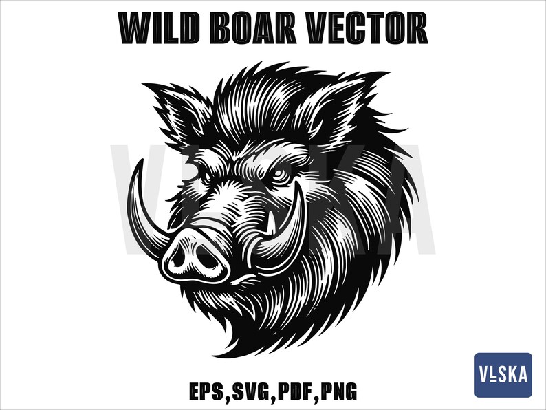 Scary Wild Boar Head SVG Clipart | Eps,svg,pdf,png File | Wild Boar ...