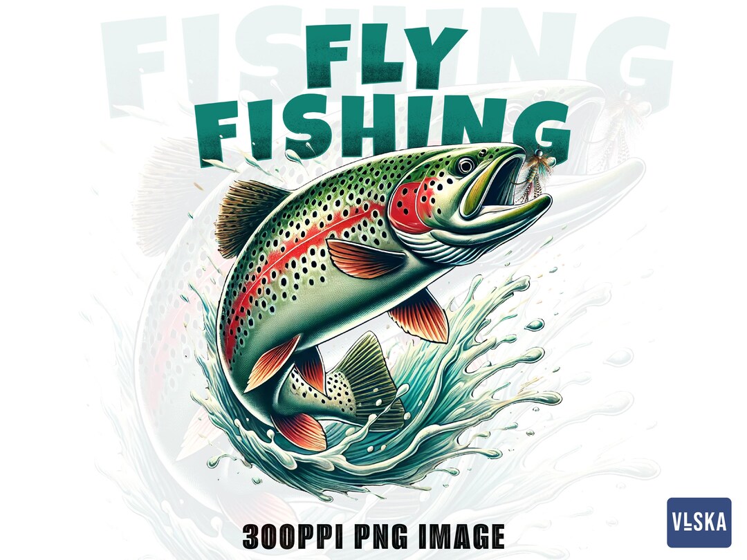 Fly Fishing Trout PNG for Print | Fishing Tshirt | Fishing Sublimation ...