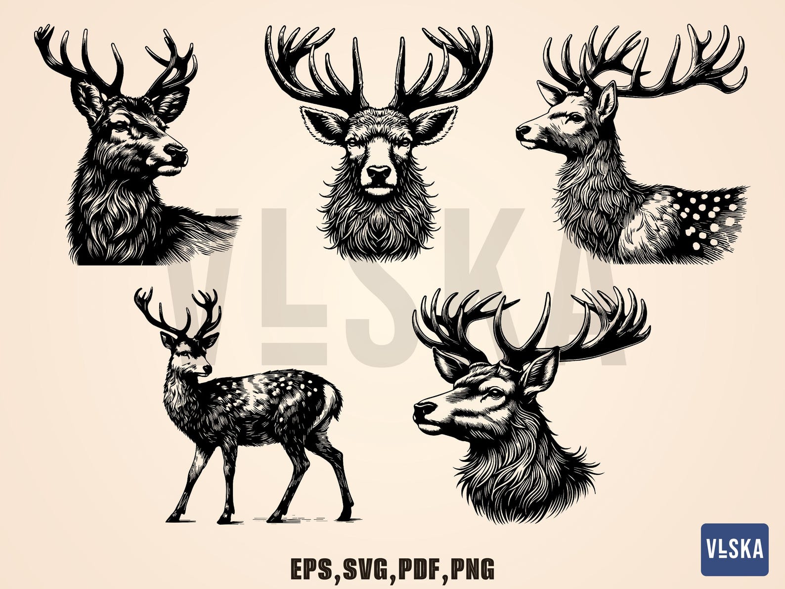 Deer Vector SVG Bundle | Deer Hunting SVG | Deer in Forest | Deer Cut ...