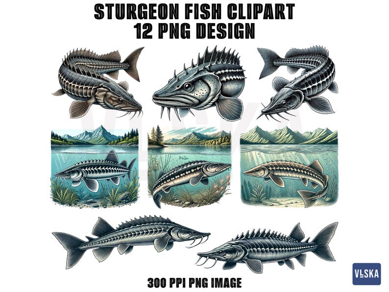 Sturgeon Fish PNG Clipart | Lake Sturgeon Fishing | Digital Graphic ...