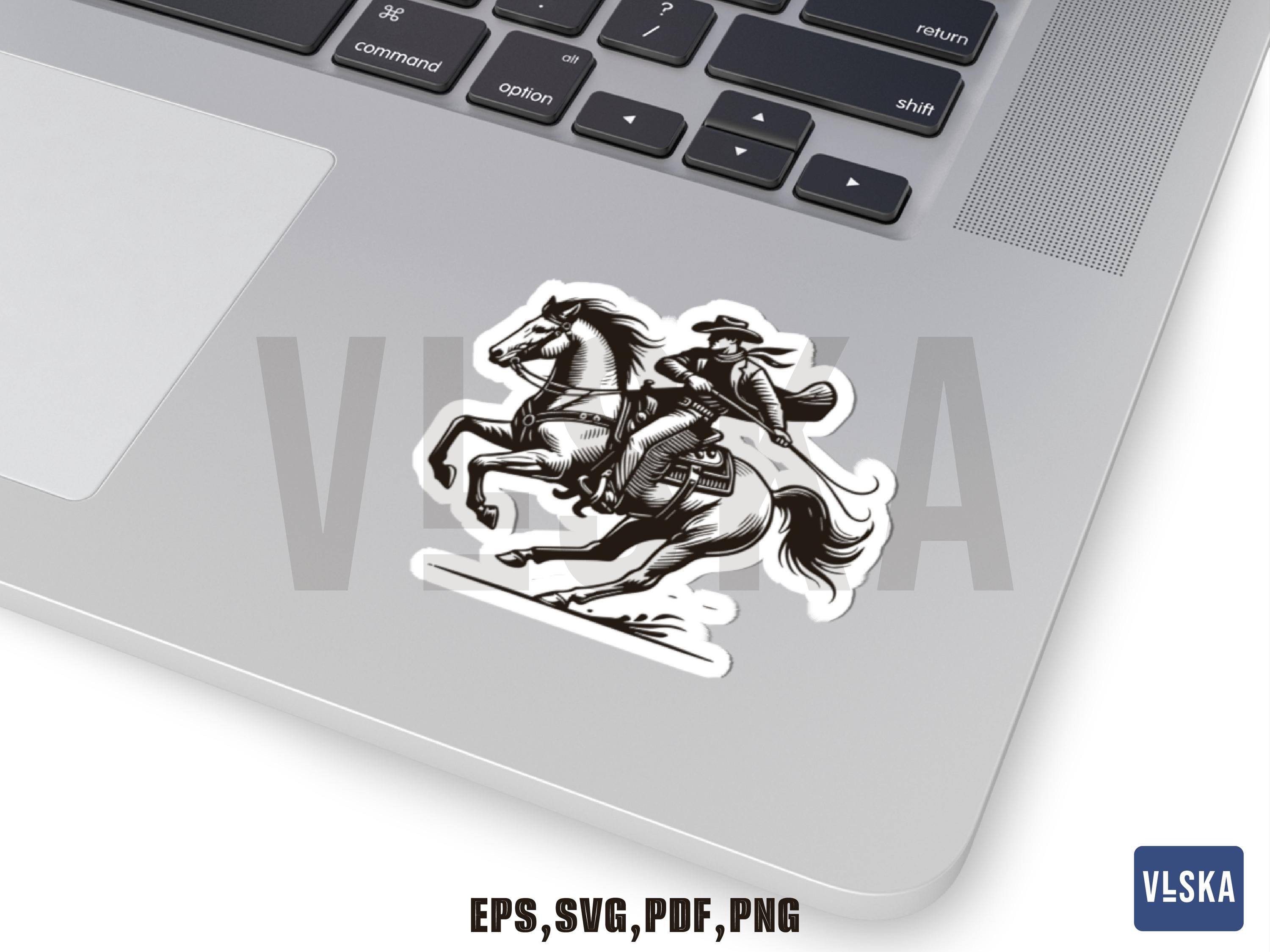 Cowboy Riding Horse SVG Vector | Cowboy SVG | Wild West Vector | Cowboy ...