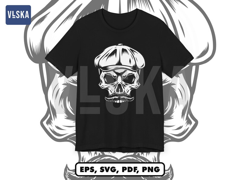 Skull With Flat Cap SVG | Irish Skull SVG | Peaky Blinders Inspired PNG ...