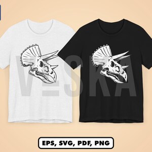 Triceratops Head Skull SVG, Dinosaur Head Svg, Dino Tshirt, Dinosaur ...