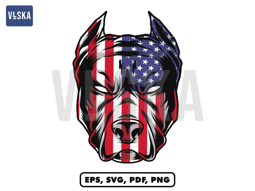 American Pitbull SVG, Bulldog Head Vector, American Dog Svg, Pitbull ...