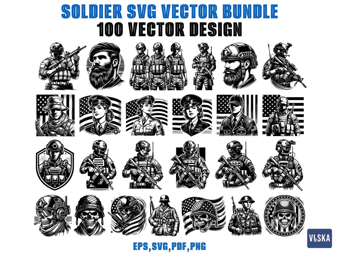 US Soldier SVG PNG Bundle | Military Svg | Us Soldier Vector | American ...