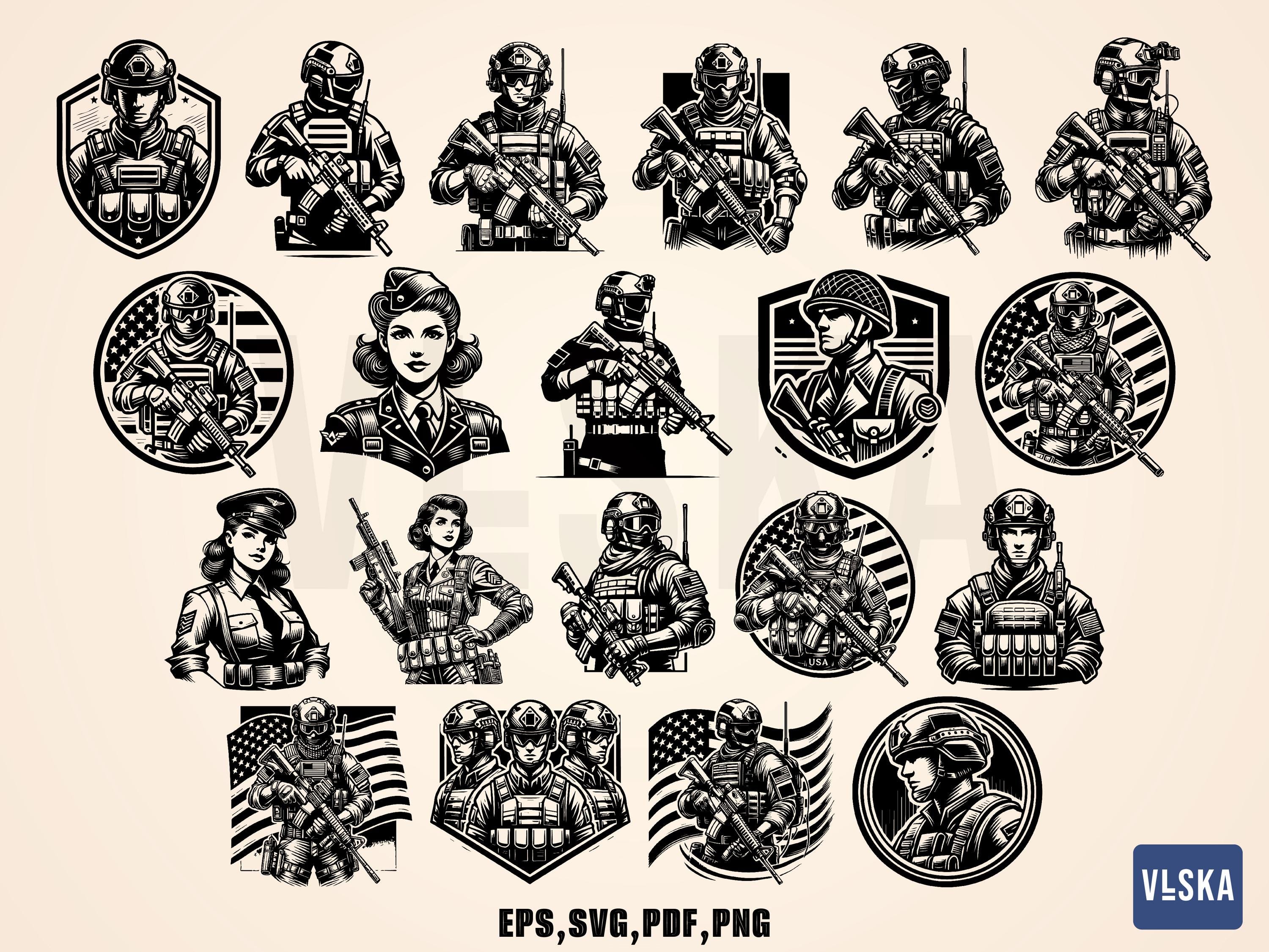 US Soldier SVG PNG Bundle | Military Svg | Us Soldier Vector | American ...