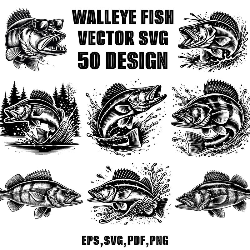 Walleye Svg Laser File - Etsy UK