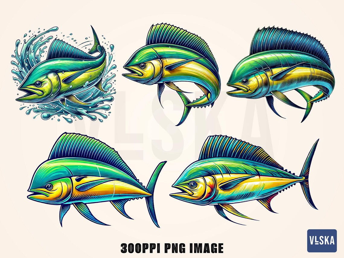 Mahi Mahi Fish PNG Bundle | Mahi Mahi Fishing Png | Fishing Png ...