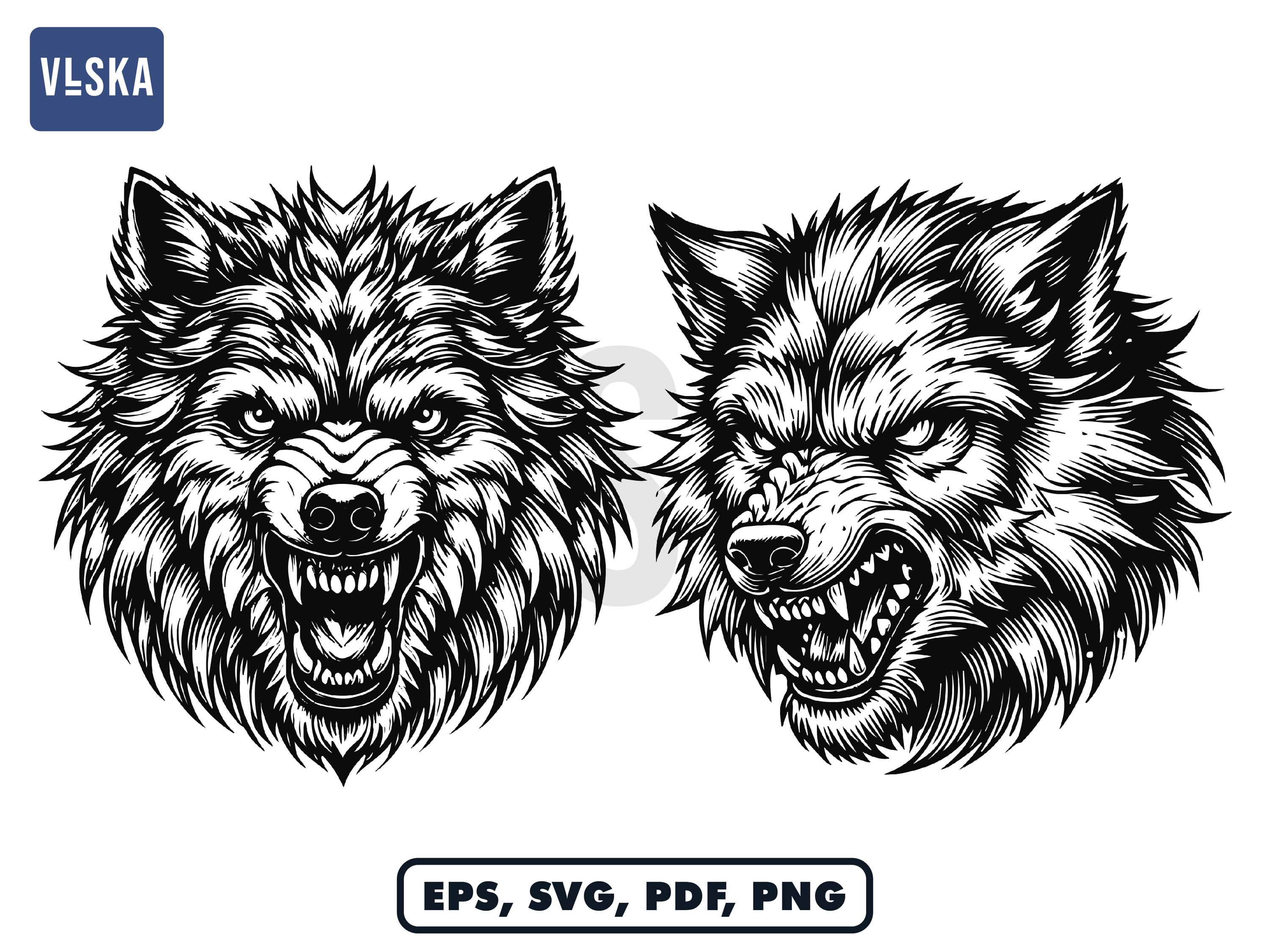 Angry Wolf Head Vector Bundle, Wolf Logo, Wolf Head Svg, Wolf Head Png ...