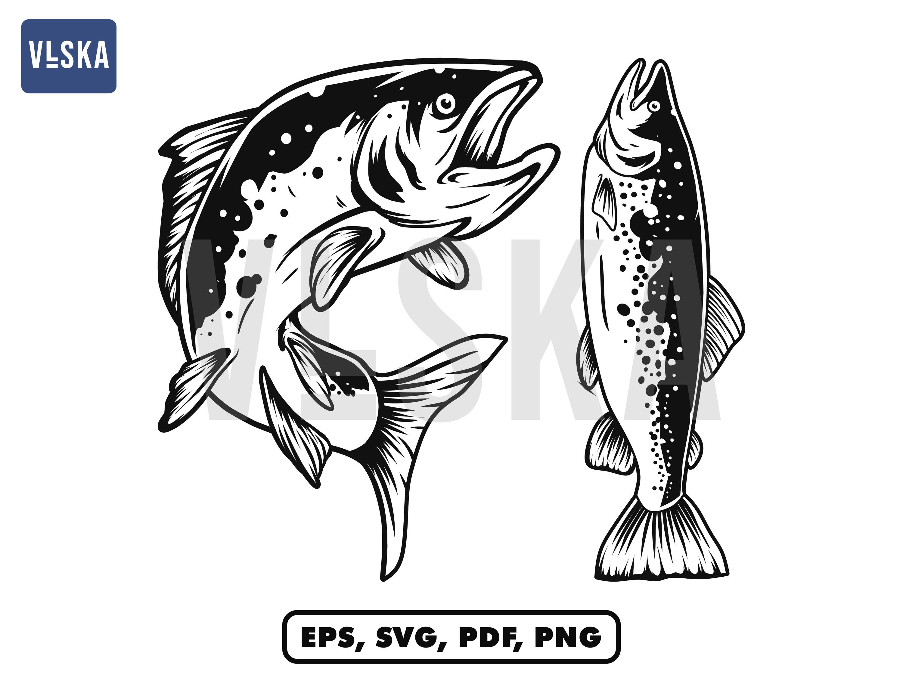 Salmon Vector Clipart SVG | Salmon Fishing Svg | Salmon Fish Svg ...