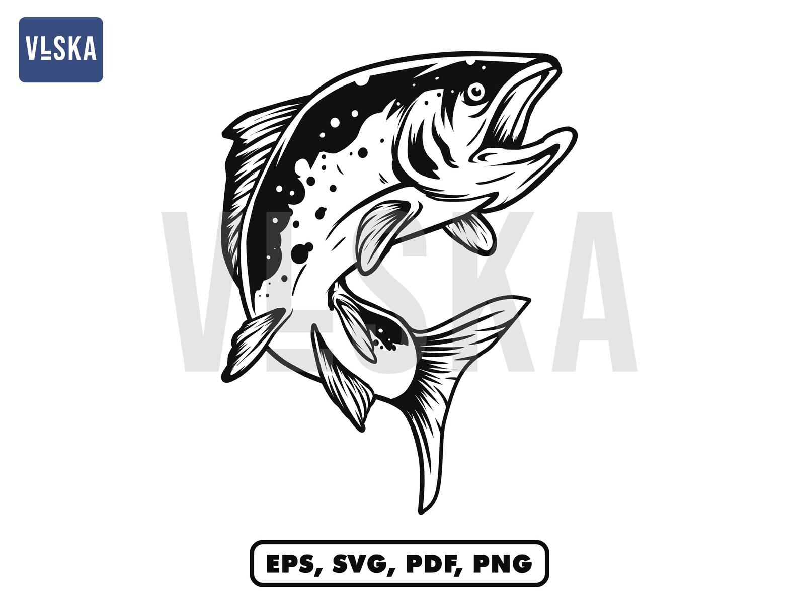 Salmon Vector Clipart SVG | Salmon Fishing Svg | Salmon Fish Svg ...